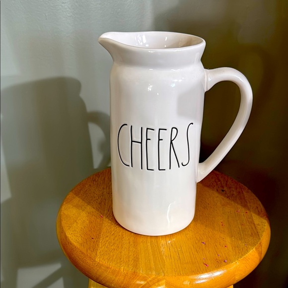 Rae Dunn | Kitchen | Rae Dunn White Ceramic Pitcher With Cheers Text ...